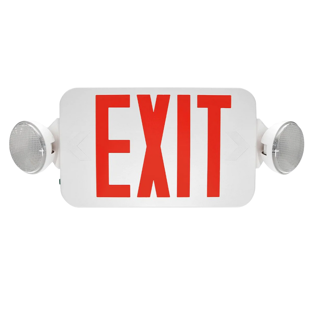 LED Exit Sign & Emergency Light Combo - Remote Capable