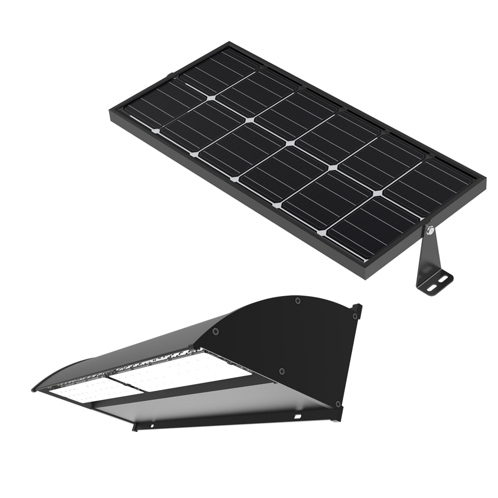 Solar LED Wall Pack Light with Bi-Facial Solar Panel